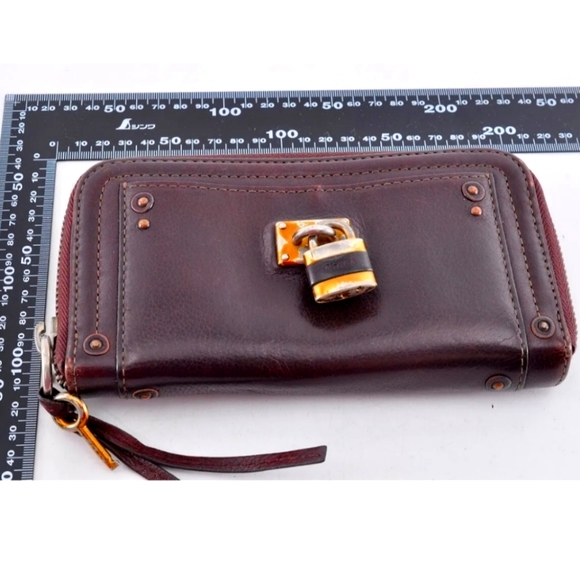 Chloe | Bags | Chloe Paddington Burgandy Brown Leather Long Zippy Wallet Lockkey | Poshmark